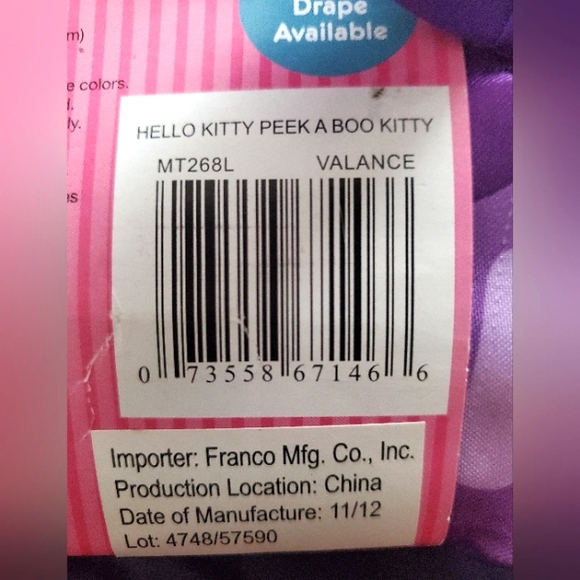 Hello Kitty | Accents | Hello Kitty Springtime Friends Window Valance ...